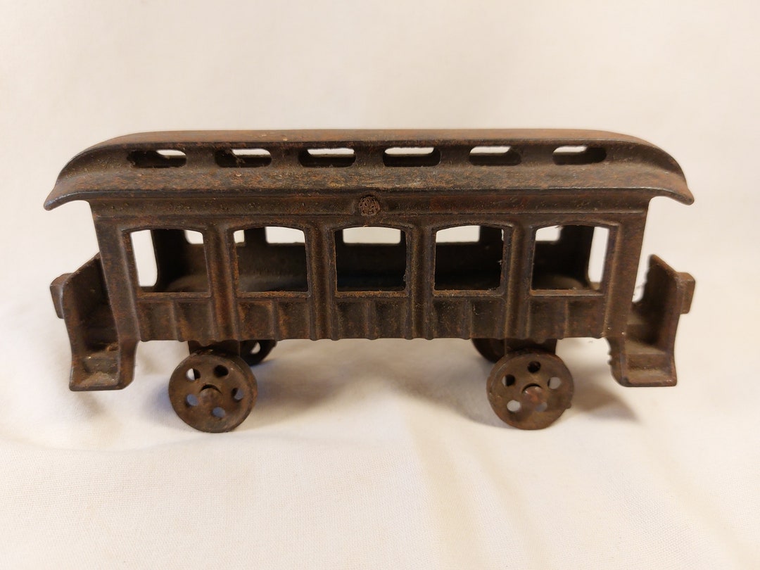 Antique Cast Iron Toy Train Passenger Car / Industrial / Assemblage ...