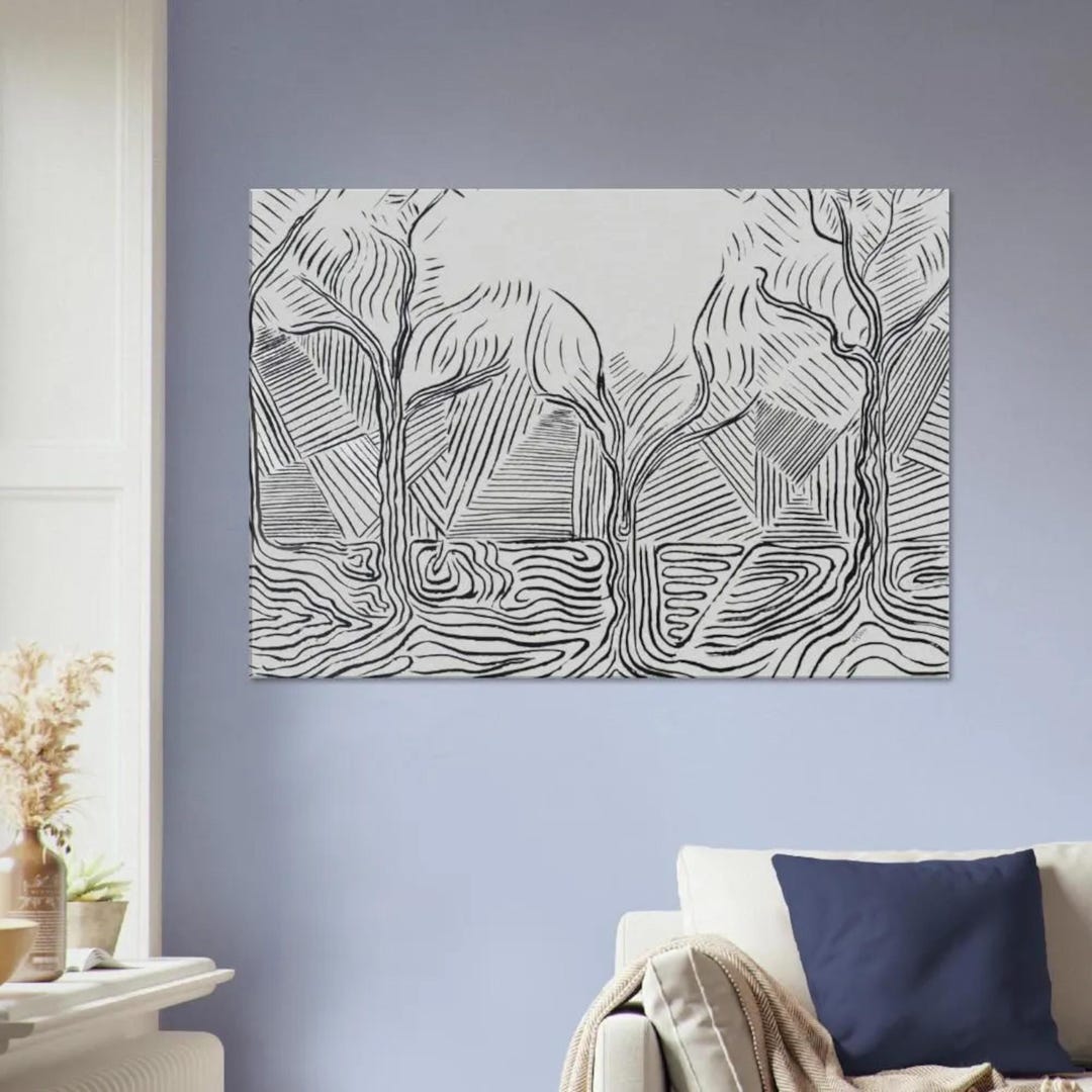 Fractions Abstract Landscape Wall Art | Minimalist Home Decor |canvas ...