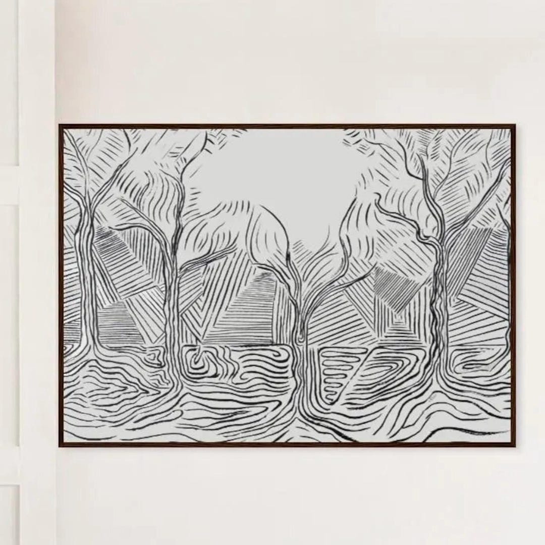 Fractions Abstract Landscape Wall Art | Wooden Framed, Canvas and ...