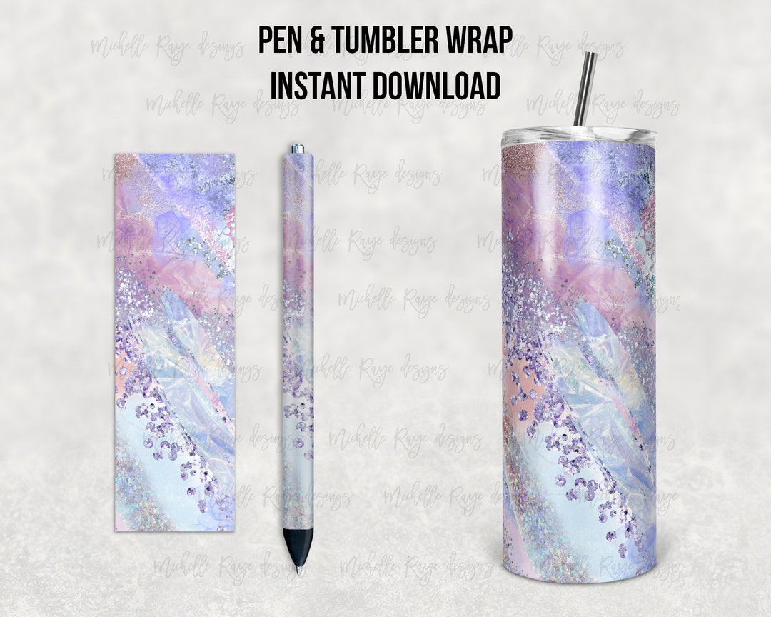 Pastel Rose Glitter Milky Way Combo, Printable Pen Wrap and Tumbler ...