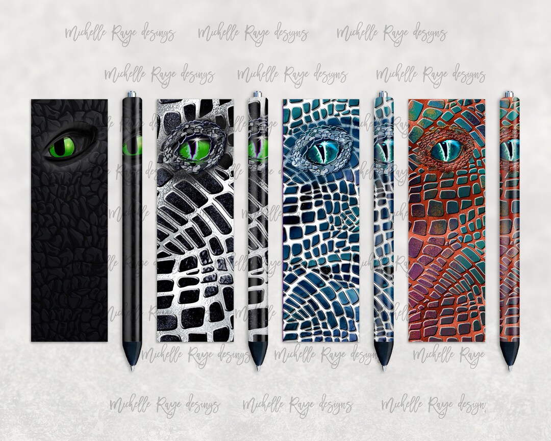 Dragon Pen Set 4, Printable Pen Wrap Designs, Epoxy, Sublimation ...