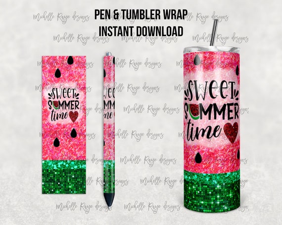 Watermelon Glitter, Sweet Summer, Printable Waterslide Pen Wrap and ...
