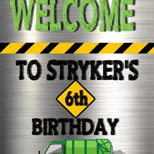 Garbage Truck Dont Get Trashed Birthday Sign, Garbage Truck Sign, Don't ...