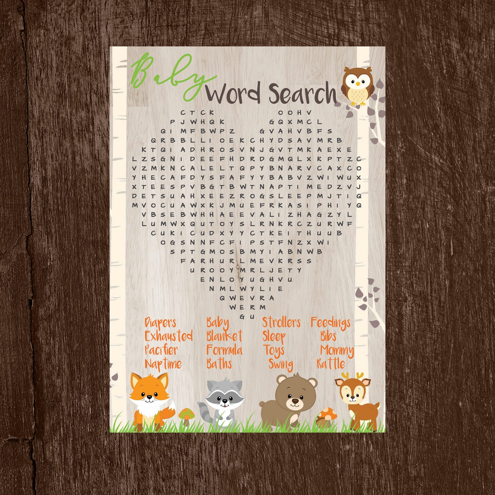 Woodland Animal Word Search Game | Baby Animal Word Search | Forest ...