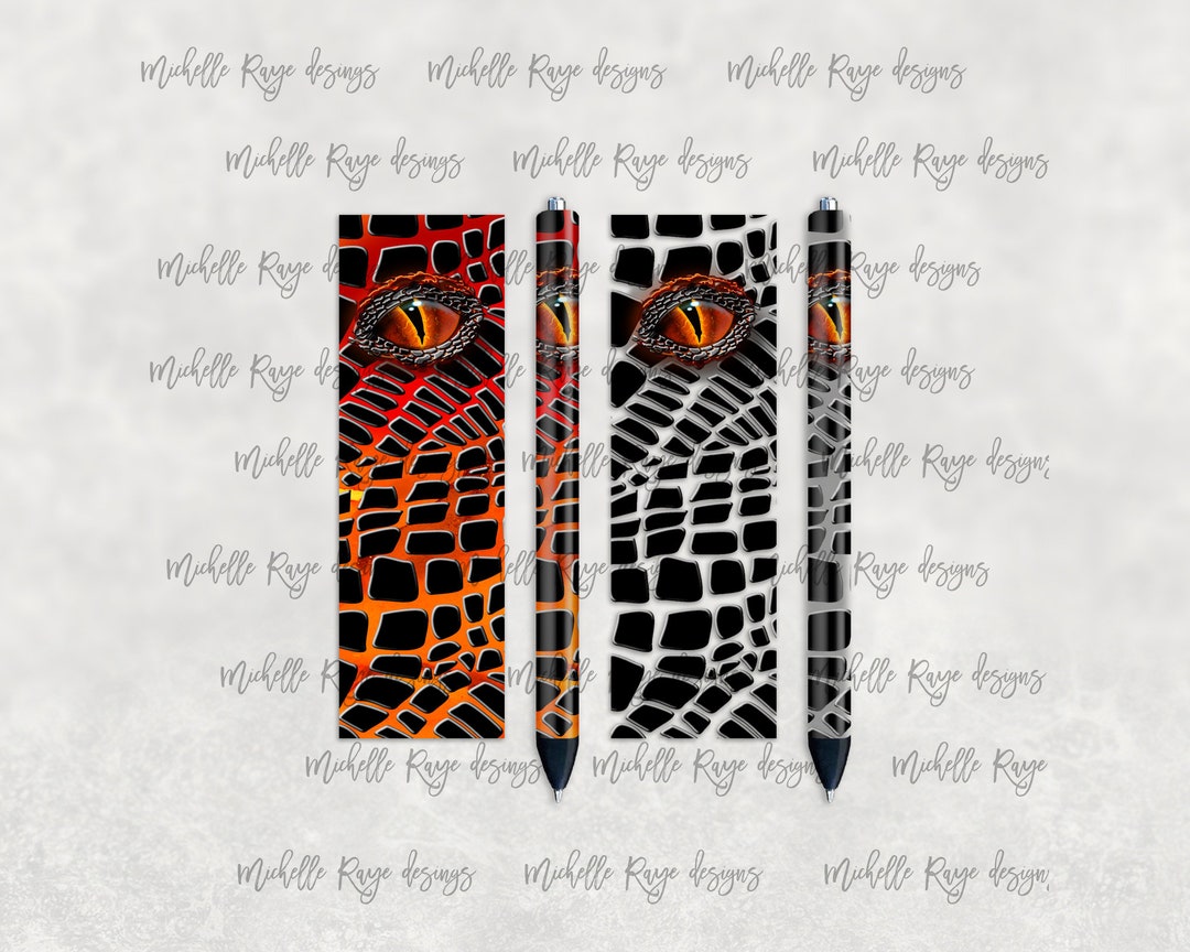 Orange and Black Dragon, Scales, Printable Waterslide Pen Wrap Design ...