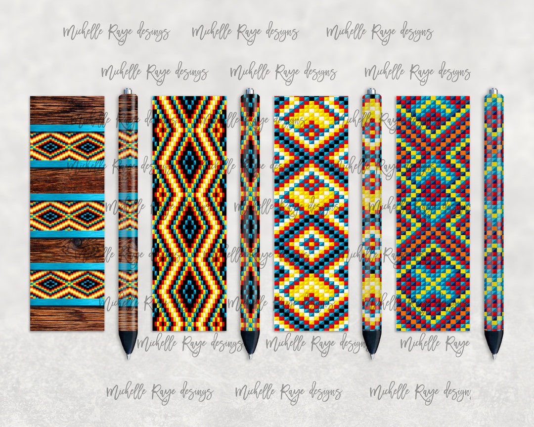 Aztec, Native American Pen Set, Printable Waterslide Pen Wrap Design ...