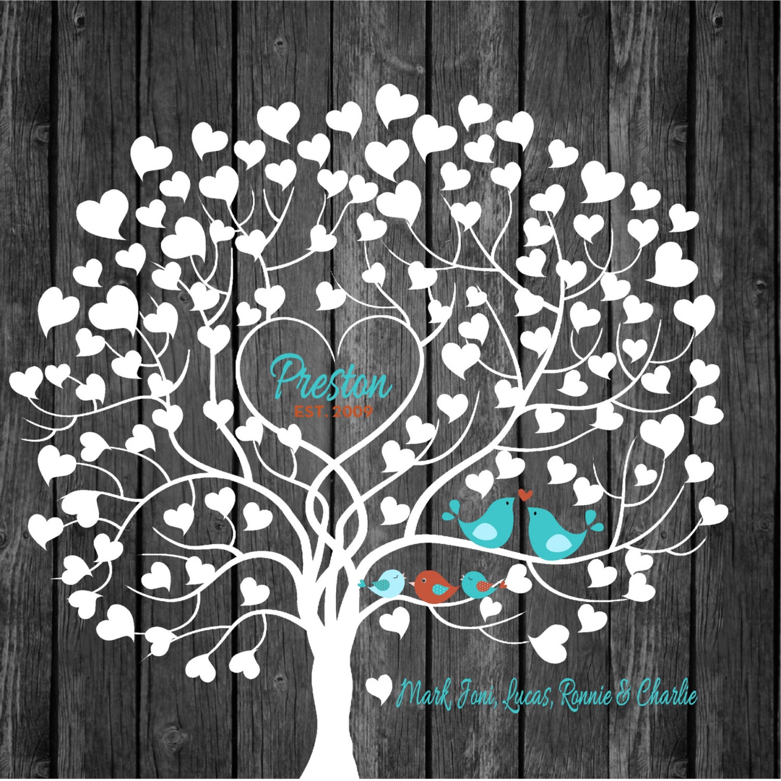 Family Tree Print Family Tree Wall Art Wedding Gift - Etsy