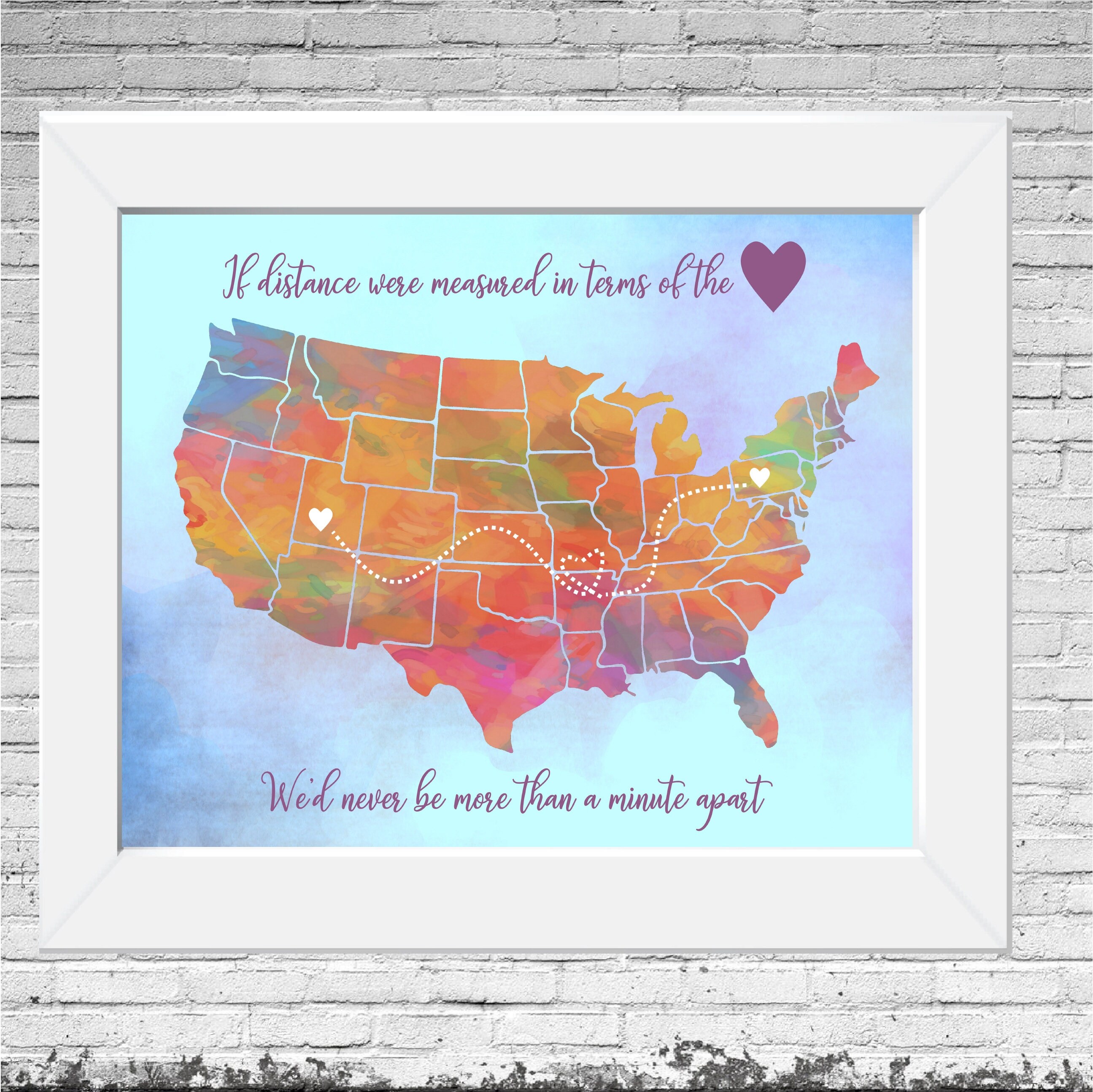 Grandparents Long Distance Map, Mother, Christmas Gift, Customized Best ...