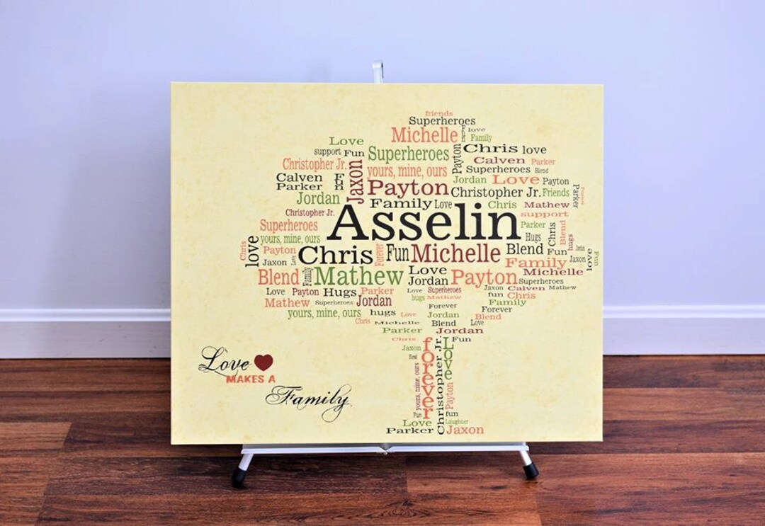 Family TREE Canvas Word Art,18x24, Family Storyboard, Typography ...