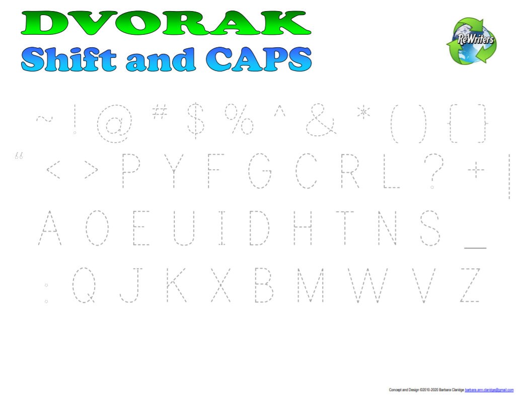 Learn the DVORAK Keyboard & Practice Writing Letters, Printable Tracing ...