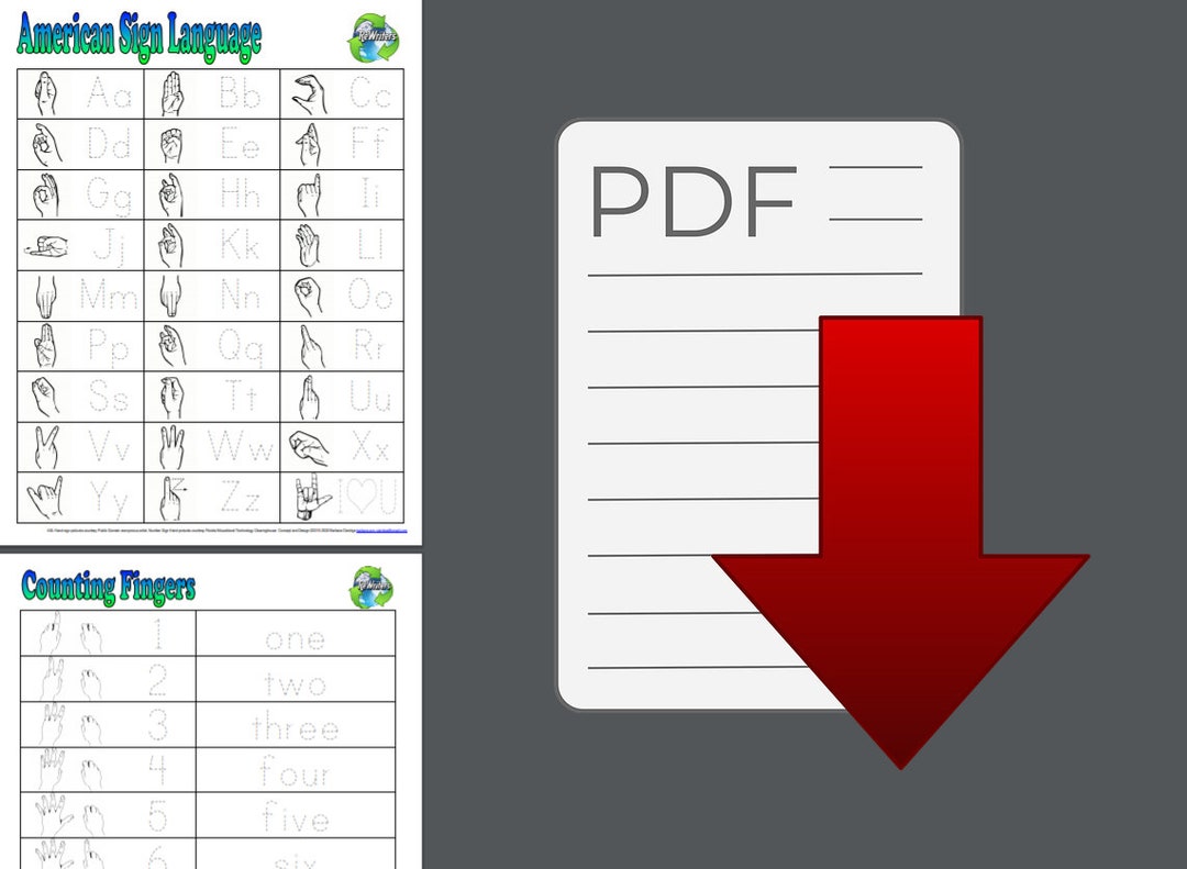 ASL American Sign Language and Counting Fingers, Practice Writing ...