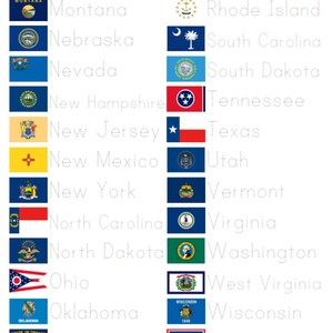 USA State Flags - Practice Writing, Printable Tracing Pages for ...