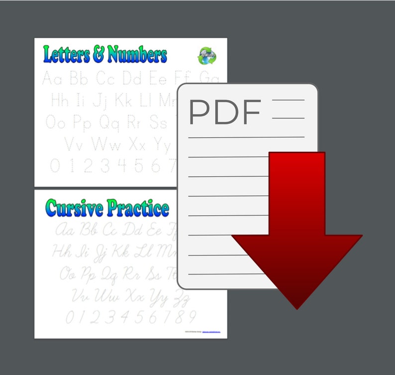 Learn the Alphabet Practice Writing Block & Cursive Letters, Printable ...