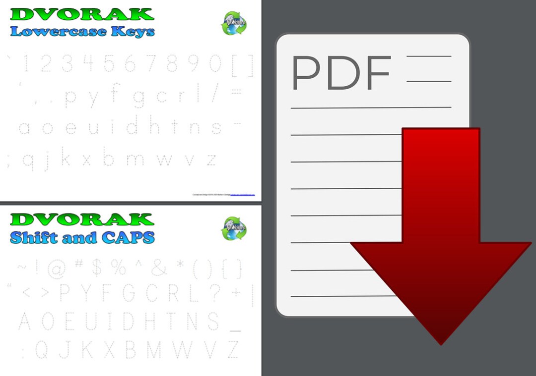 Learn the DVORAK Keyboard & Practice Writing Letters, Printable Tracing ...