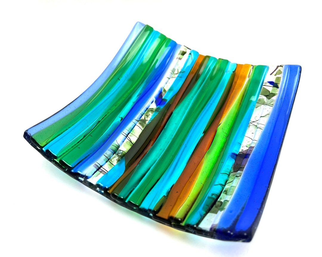 Forest Plate IV- Handmade Fused Glass Art - Etsy