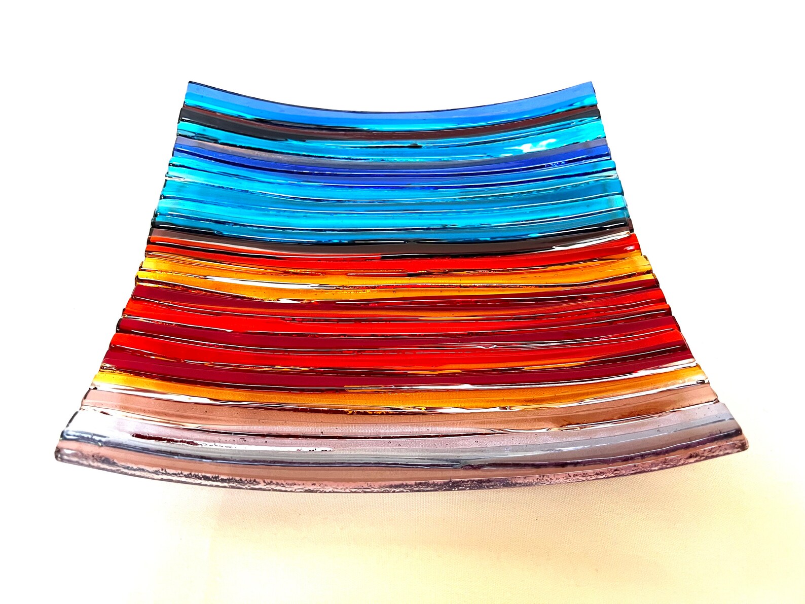 Sunset Glass Plate - Handmade Fused Glass Art- Made to Order - Etsy
