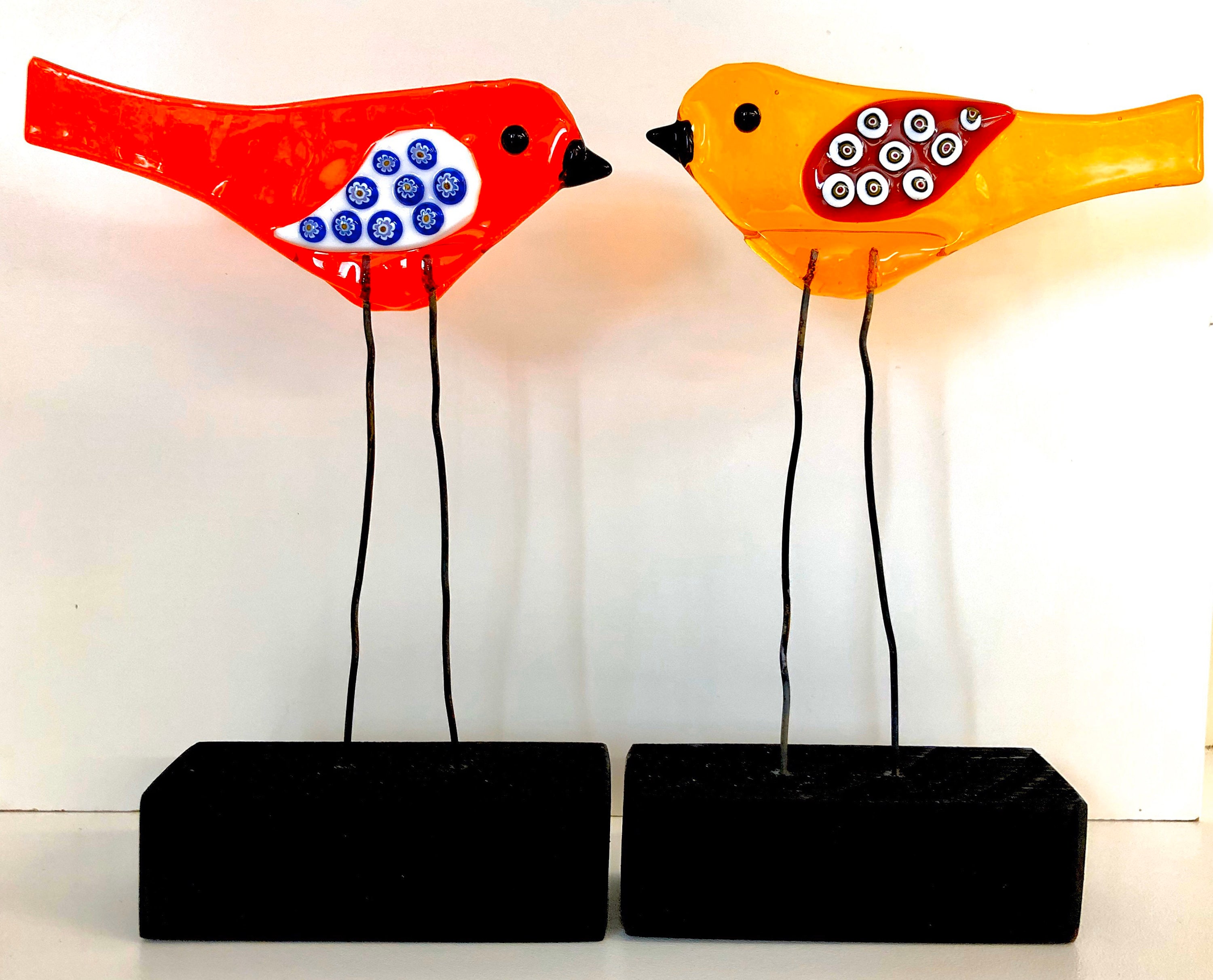 Bird Glass Figures Handmade Fused Glass Art - Etsy
