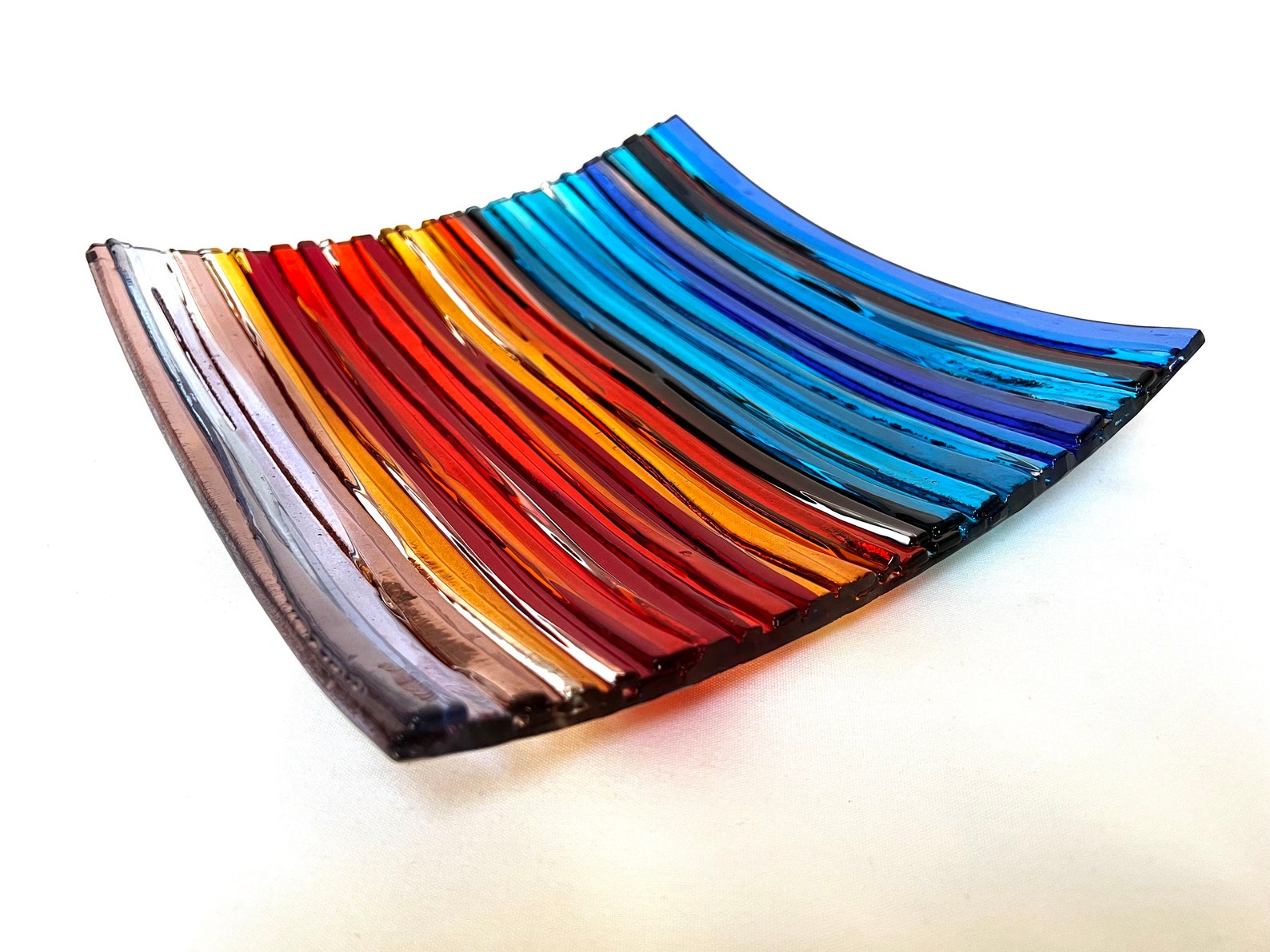 Sunset Glass Plate - Handmade Fused Glass Art- Made to Order - Etsy