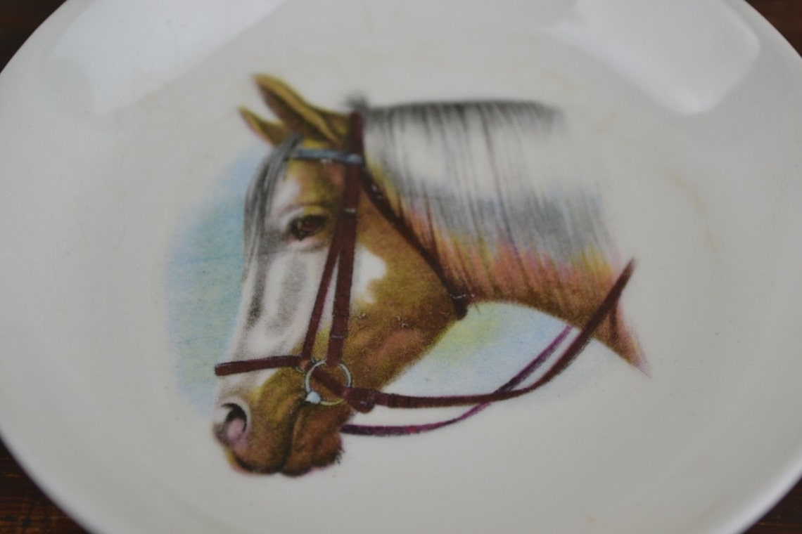 Vintage Equestrian Dish - Etsy