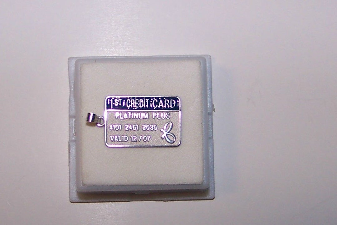 CREDIT CARD Platinum Plus Charm --sterling and Enamel--sterling Bale ...
