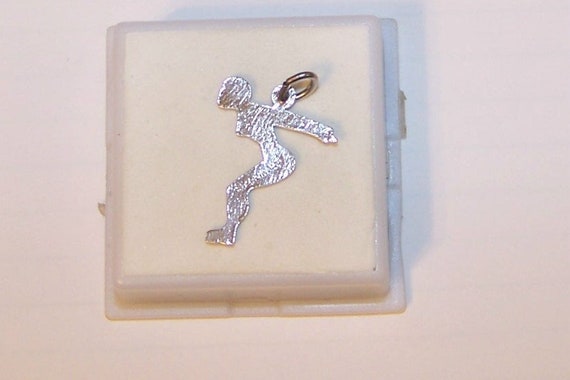 FEMALE SWIMMER DIVER Sterling & Enamel Charm-- Ma… - Gem