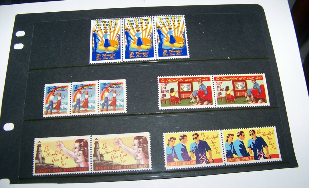 BLIND AID STAMPS-- Charity Poster Stamps- 1940's - 1950's Sight and ...