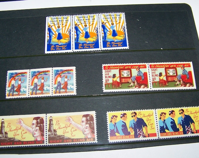 BLIND AID STAMPS-- Charity Poster Stamps- 1940's - 1950's Sight and ...