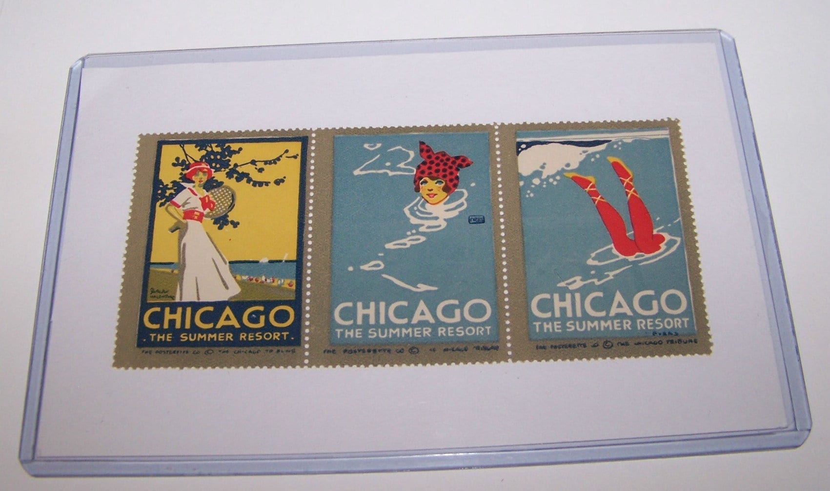 CHICAGO Summer Resort POSTER STAMPS -1912 Original - Unused- Gum Back ...