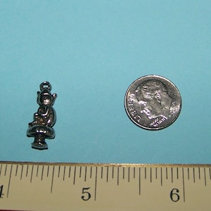CORNWALL PIXIE IMP Charm Vintage Sterling Silver Full 3 D on Mushroom ...