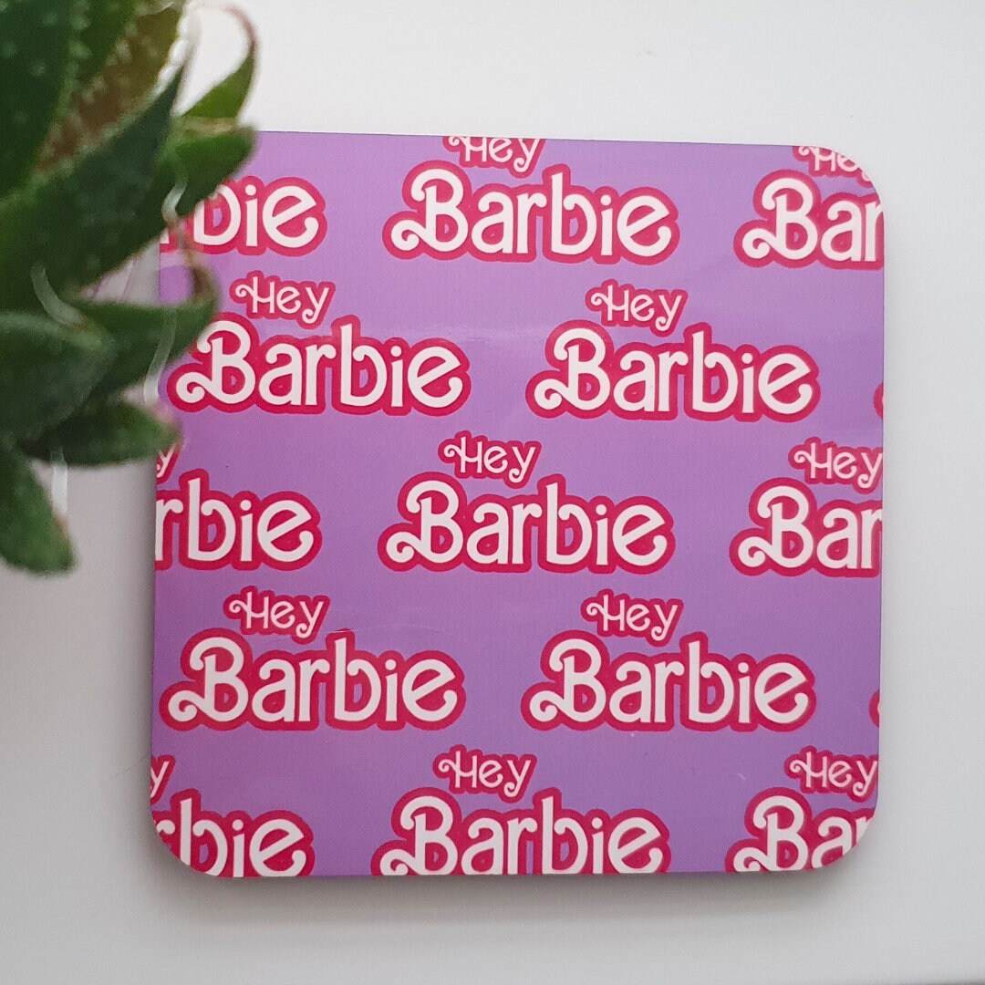 Hey Barbie Coaster in Shades of Pink and Lilac / Gift for Her / Barbie ...