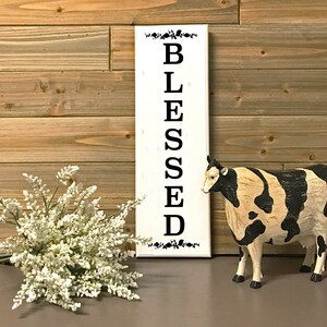 Blessed Vertical Wood Sign With Inspirational Christian Religious Bible ...