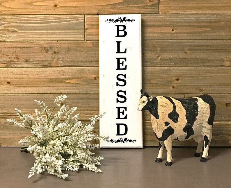 Blessed Vertical Wood Sign With Inspirational Christian - Etsy