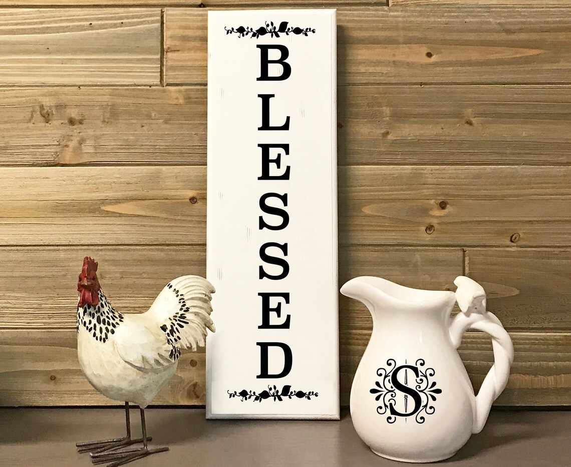 Blessed Vertical Wood Sign With Inspirational Christian - Etsy