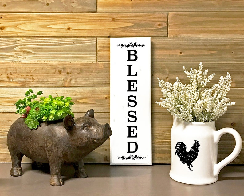 Blessed Vertical Wood Sign With Inspirational Christian - Etsy