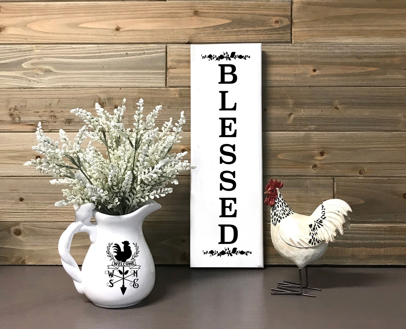 Blessed Vertical Wood Sign With Inspirational Christian - Etsy