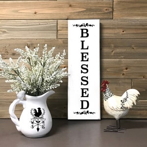 Blessed Vertical Wood Sign With Inspirational Christian Religious Bible ...