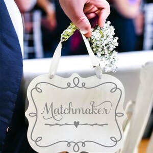 Matchmaker Chair Sign, Wedding Reception Photo Prop for Bride and Groom ...