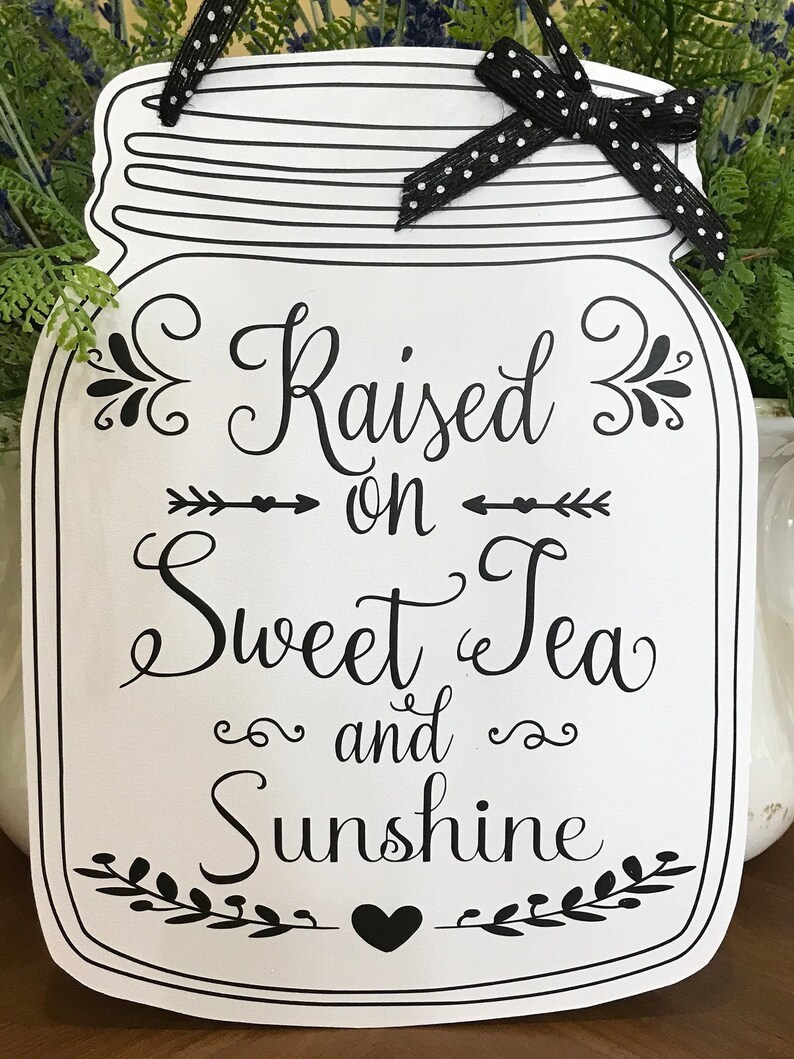 Sweet Tea and Sunshine Mason Jar Farmhouse Wood Sign for Rustic Country ...