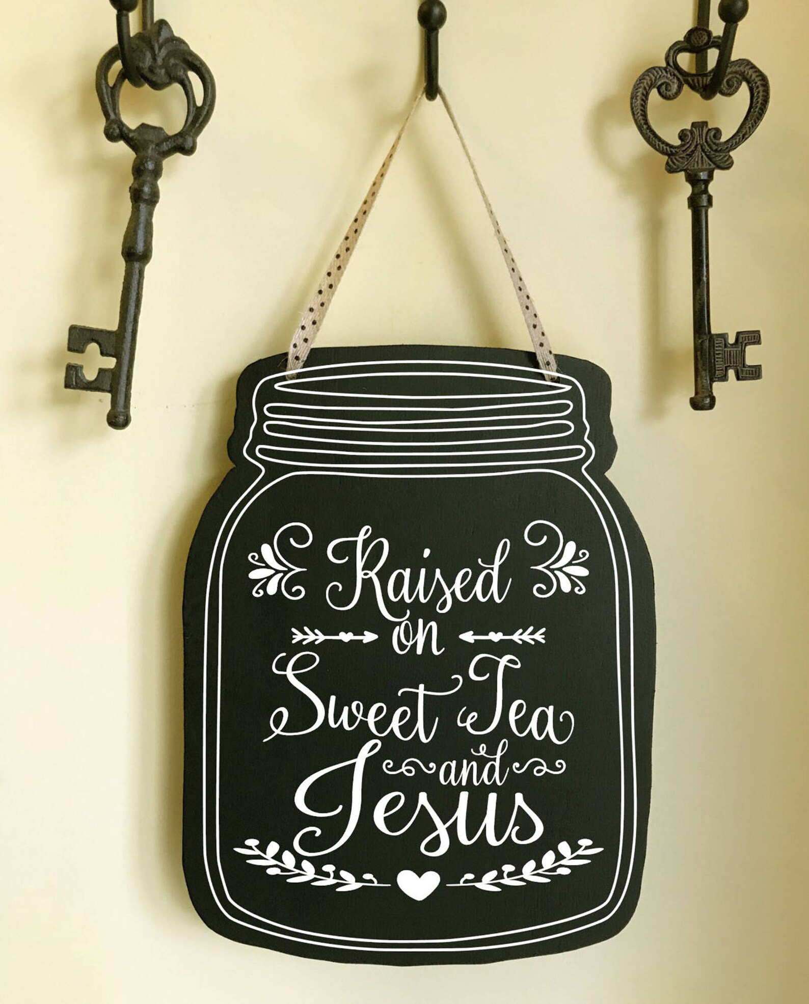 Sweet Tea and Jesus Mason Jar Wall Hanging is Religious Black | Etsy