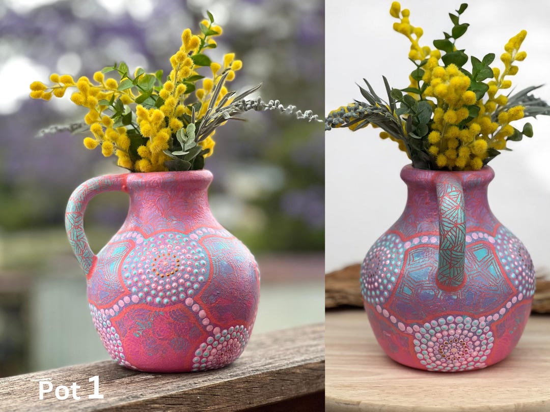 Jug Pot, Hand Painted, Aboriginal Art, Home Decor, Australian Gift - Etsy