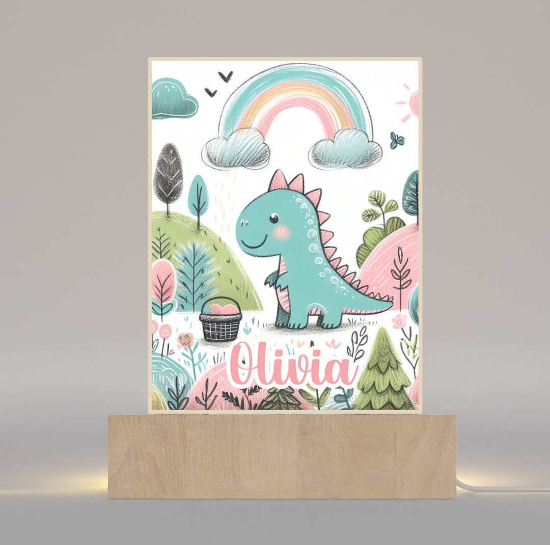 Girls Dinosaur Sign Girl Dinosaur Night Light Dinosaur Light ...