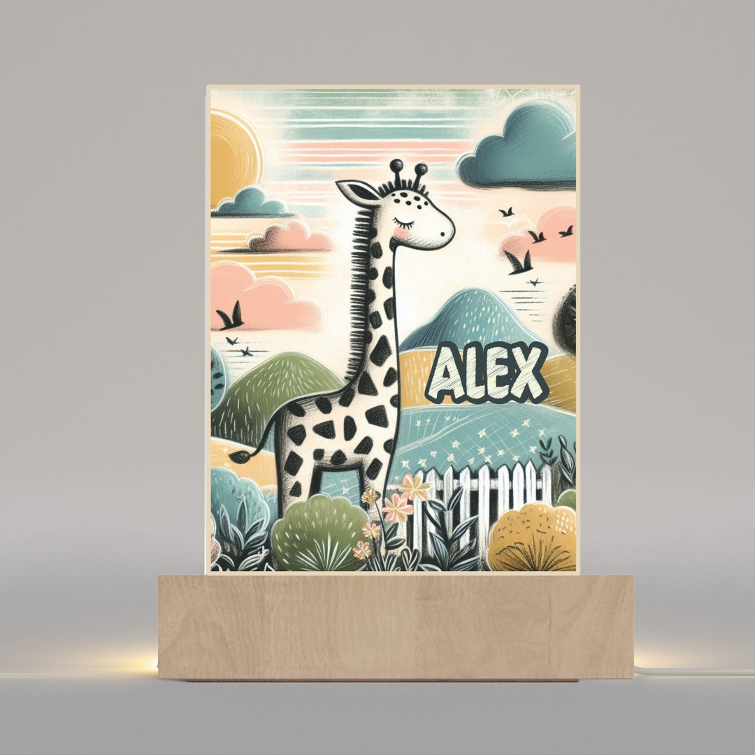 Giraffe Light up Sign Giraffe Night Light Boys Decor Baby Boy Nursery ...