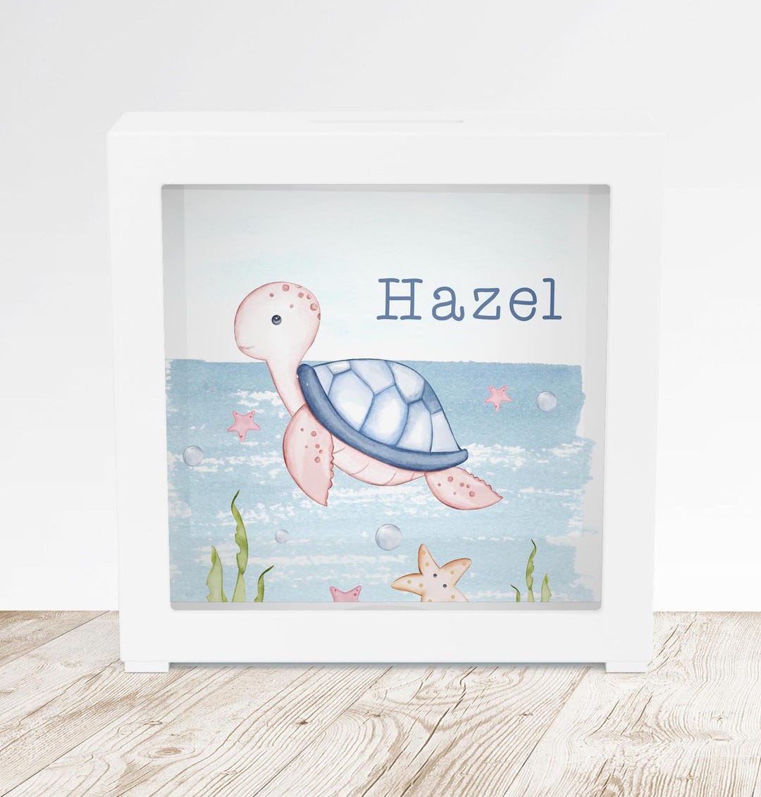 Personalized Turtle Bank, Wood Bank for Girls, Turtle Gift for Girls ...