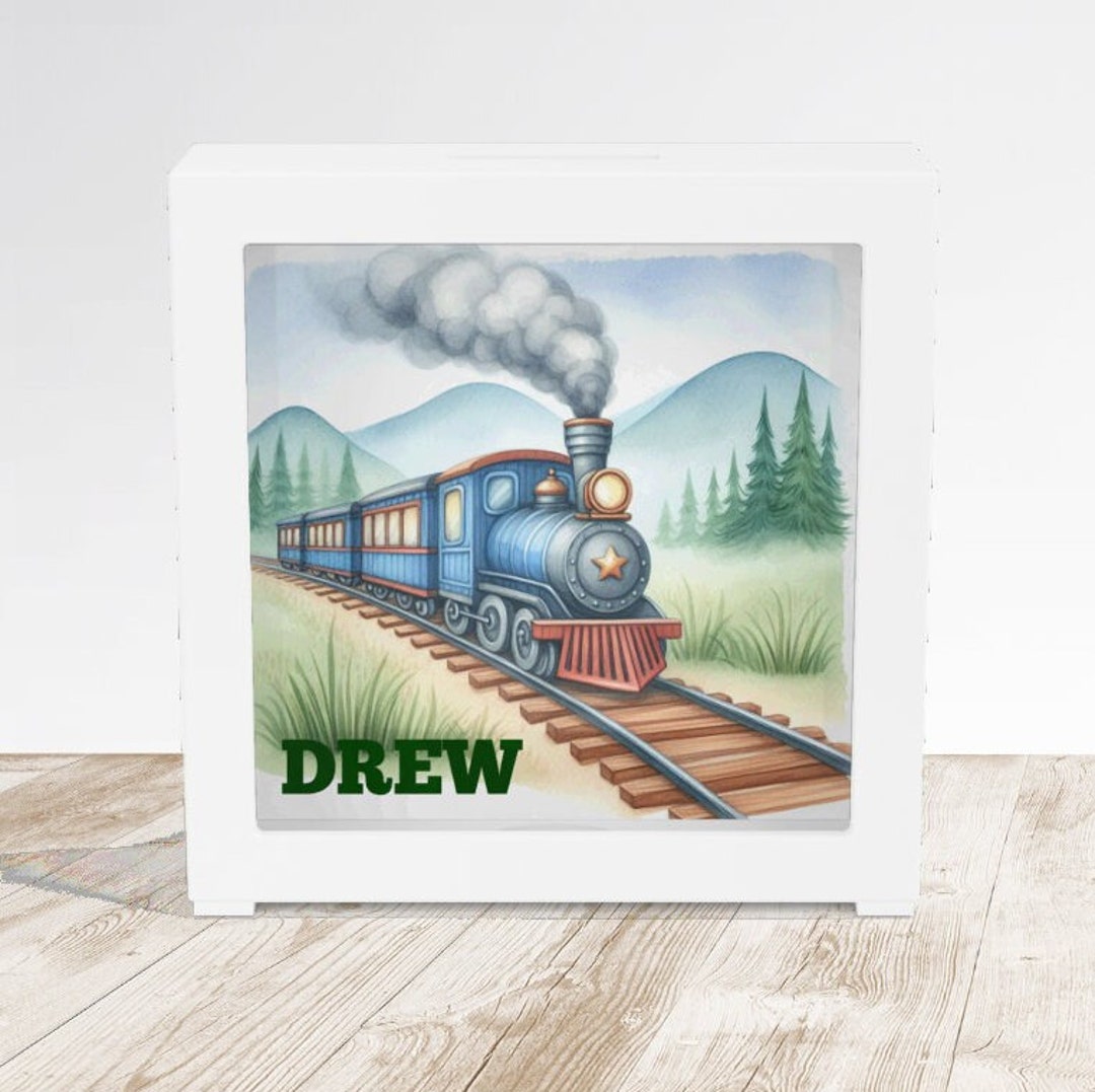 Train Bank Personalized Baby Boy Gift Personalized Train Bank Boys Room ...