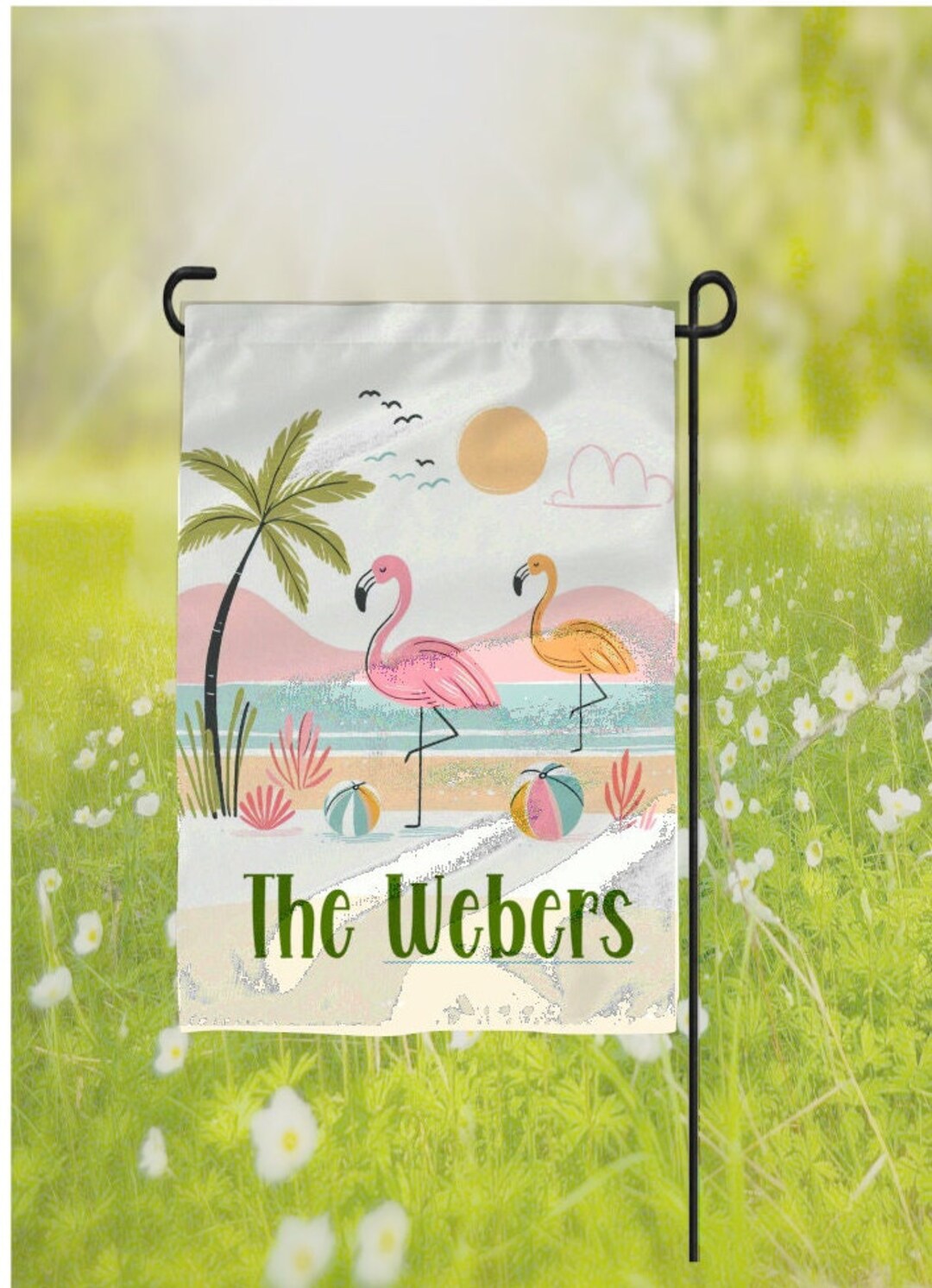 Flamingo Flag Flamingo Garden Flag Wedding Gift Personalized Wedding ...