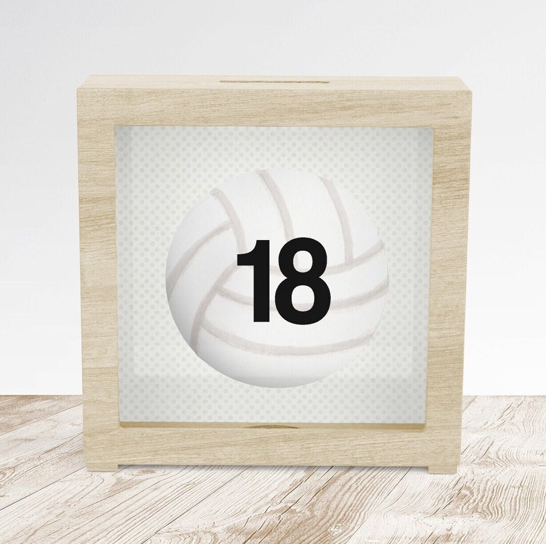 Personalized Volleyball Bank: Wood Shadow Box Piggy Bank - Etsy