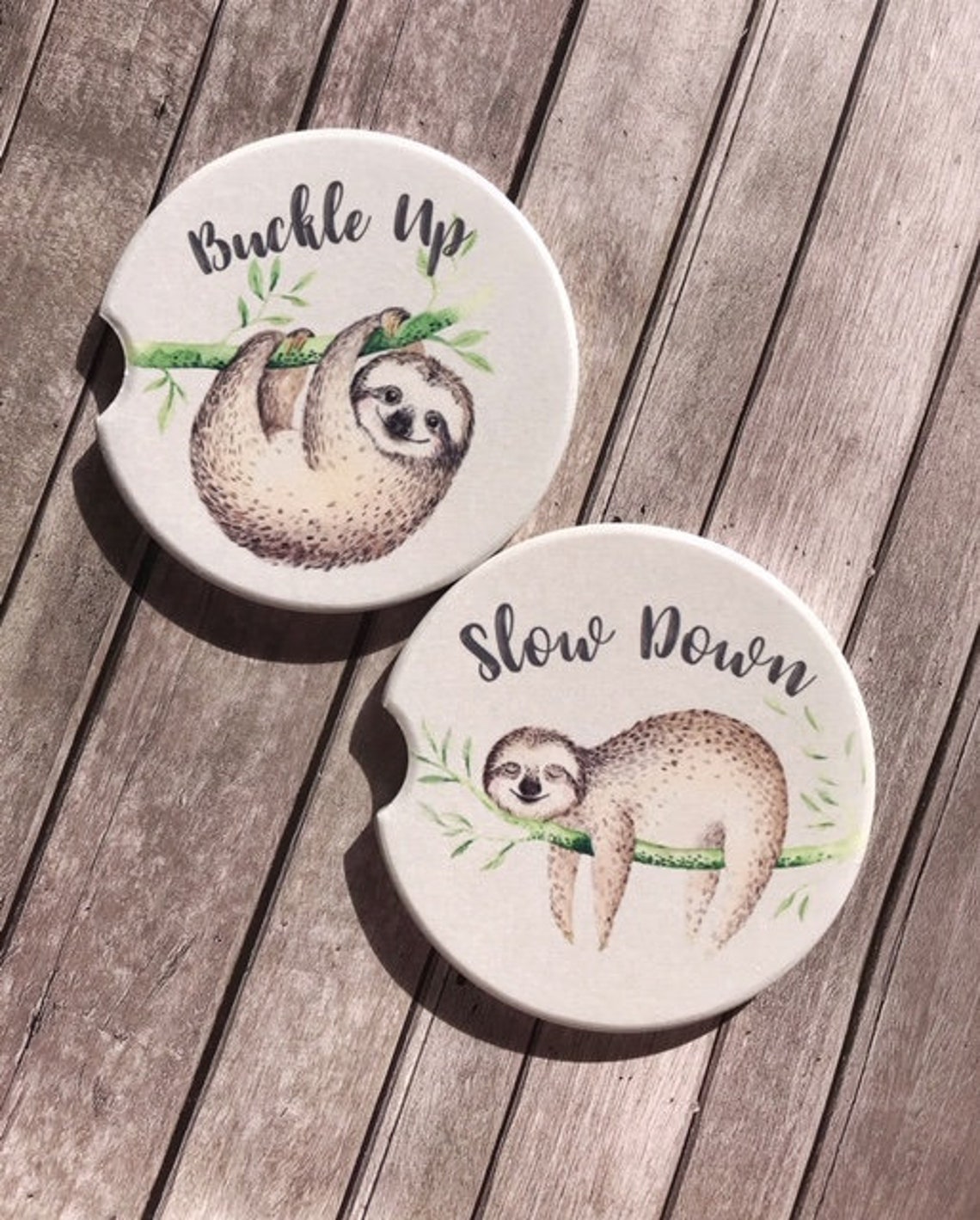 Sloth Car Coasters Car Coasters Sandstone Coasters Sandstone - Etsy