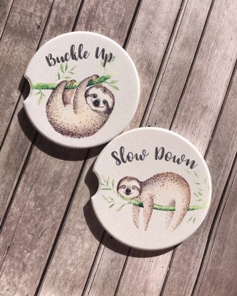 Sloth Car Coasters Car Coasters Sandstone Coasters Sandstone - Etsy