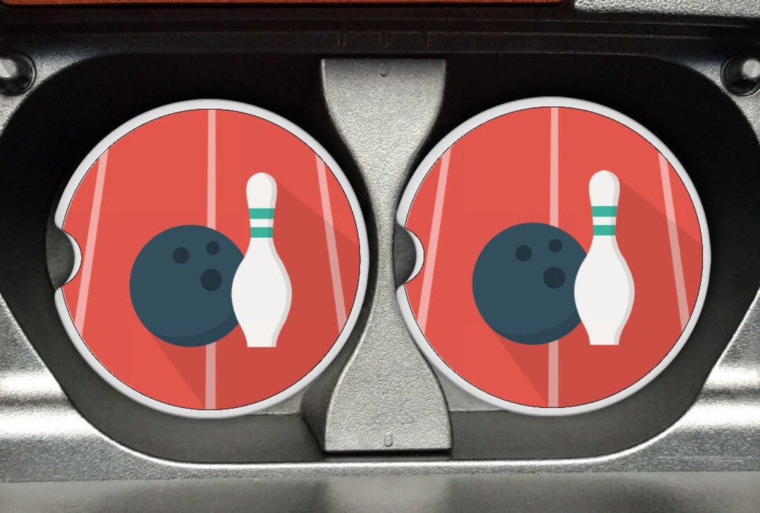 Personalized Bowling Car Coaster: Sandstone Car Cup Holder - Etsy