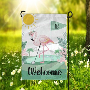 Golf Flag Flamingo Golf Flag Personalized Golf Flag Personalized ...